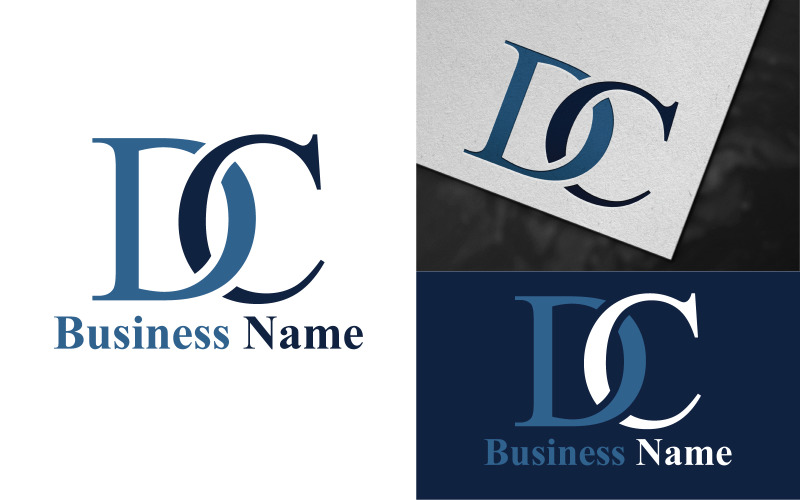 Conception de modèle de logo de lettre créative DC