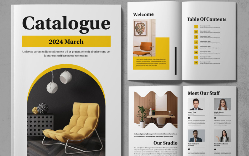 Yellow Catalogue Design Template #380995 - TemplateMonster