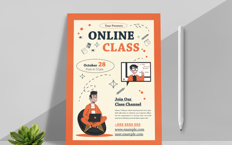 Online Class Flyer Template #381091 - TemplateMonster