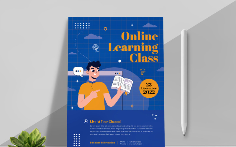 Online Learning Class Flyer Template - TemplateMonster
