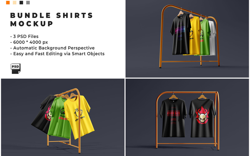 Bundle-Shirts-Mockup-Vorlage #381216 - TemplateMonster