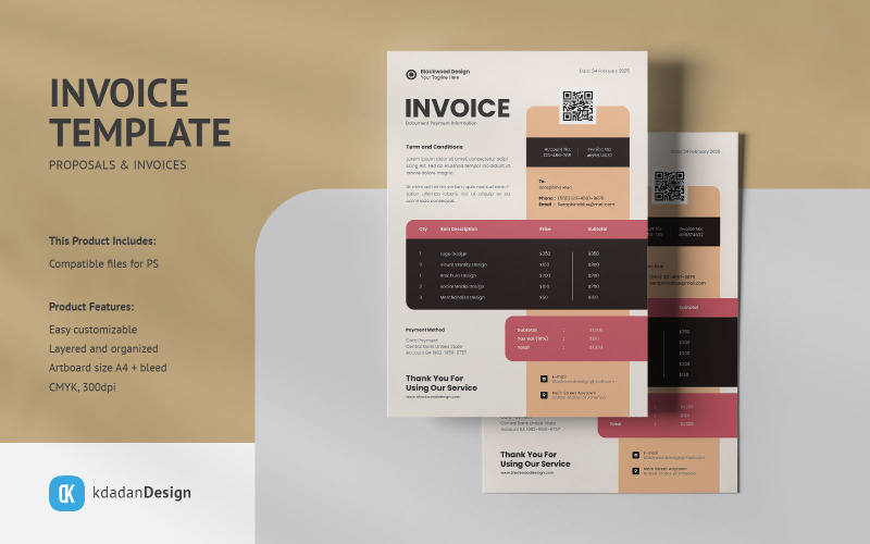 Invoice PSD Design Template Voll 03 #381240 - TemplateMonster