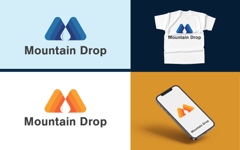 Mountain Drop logo tasarım şablonu #381296 - TemplateMonster