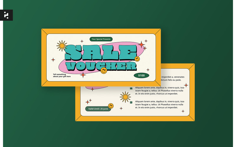 Retro Sale Voucher Template #381670 - TemplateMonster