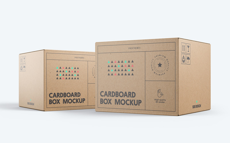 Cardboard Box PSD Mockup Vol 08 #381726 - TemplateMonster