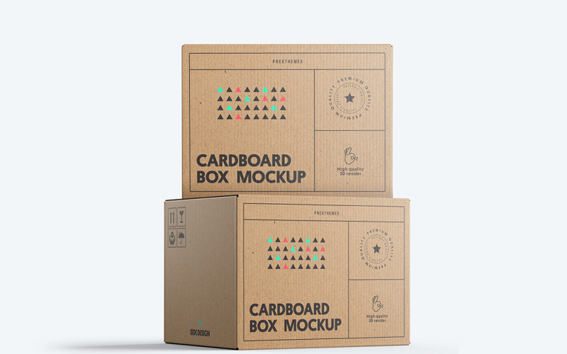 Cardboard Box PSD Mockup Vol 09 #381727 - TemplateMonster