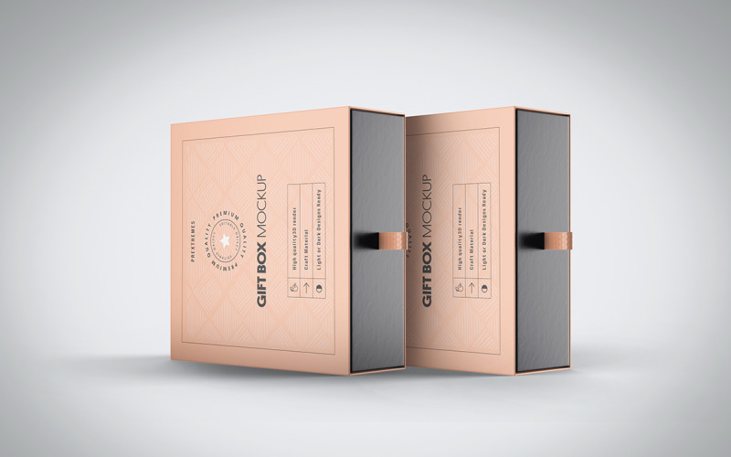 Gift Box PSD Mockup Vol 13 #381870 - TemplateMonster