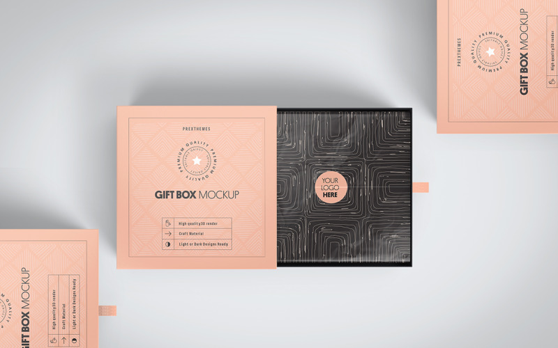 Gift Box PSD Mockup Vol 15 #381869 - TemplateMonster