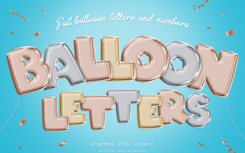 Foil Balloon PNG Letters Set #382010 - TemplateMonster