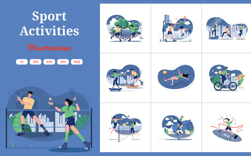 M463_Sport Activities Illustration Pack - TemplateMonster