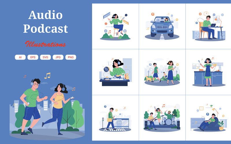 Pack d'illustrations de podcasts M472_Audio