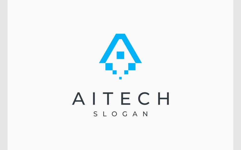 Letra A Logotipo Digital De Tecnologia - TemplateMonster