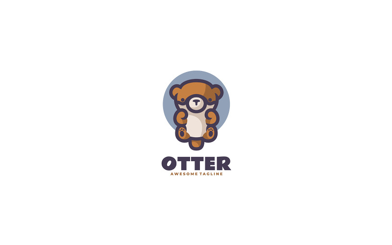 Otter Simple Mascot Logo Style #382527 - TemplateMonster