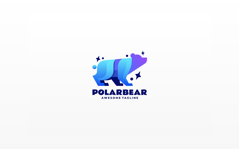 Logo colorato sfumato orso polare 1 #382747 - TemplateMonster
