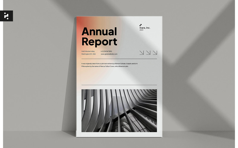 Annual Report Modern Swiss Style #382845 - TemplateMonster