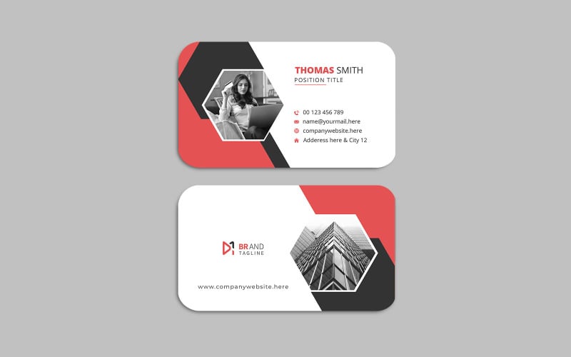 Clean and minimal professional name card design template
