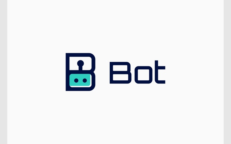 Buchstabe B Roboter-Bot-Roboter-Logo - TemplateMonster