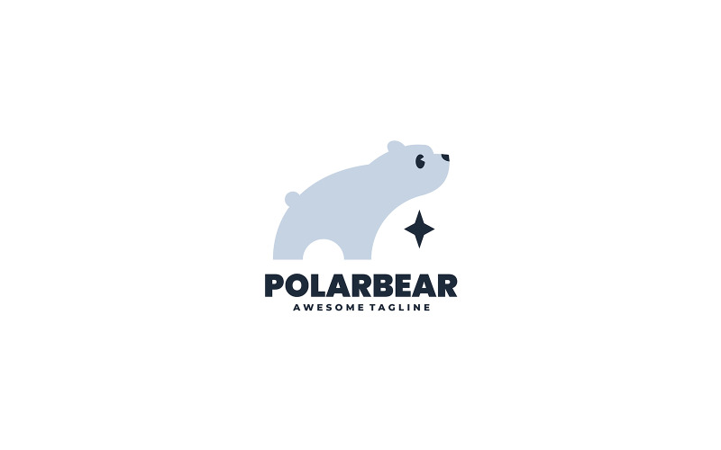 Logo de silhouette d'ours polaire - TemplateMonster