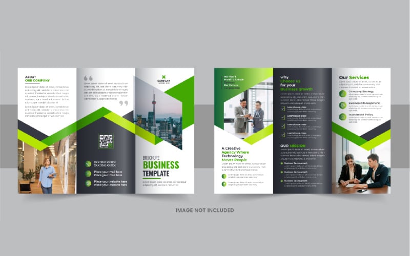 Företags trefaldig broschyr, Modern Business Trifold Broschyrdesign