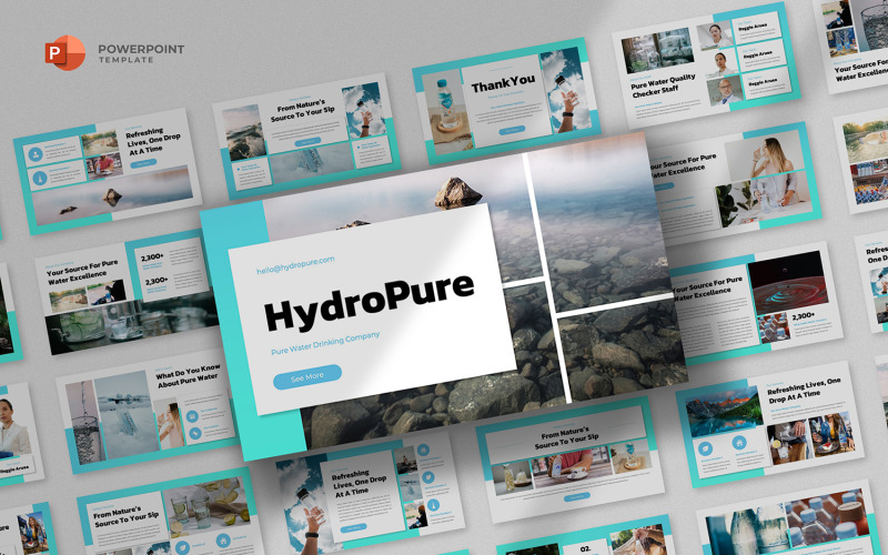 Hydropure – Trinkwasser-Powerpoint-Vorlage - TemplateMonster