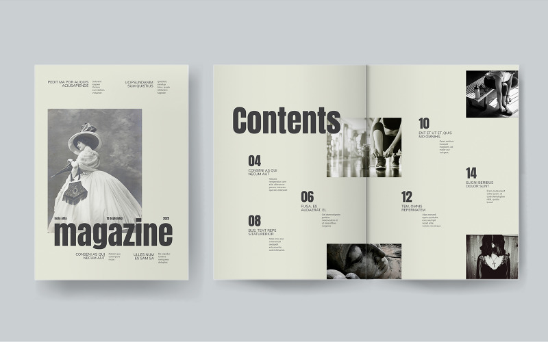 Modèle de magazine monochrome #383047 - TemplateMonster