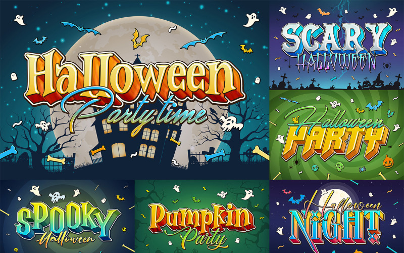 Halloween Text Effects - 6 Photoshop Templates