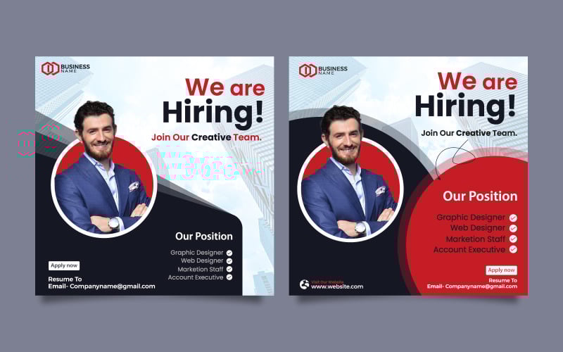 We are hiring Digital Social Media Post Design Template. v2
