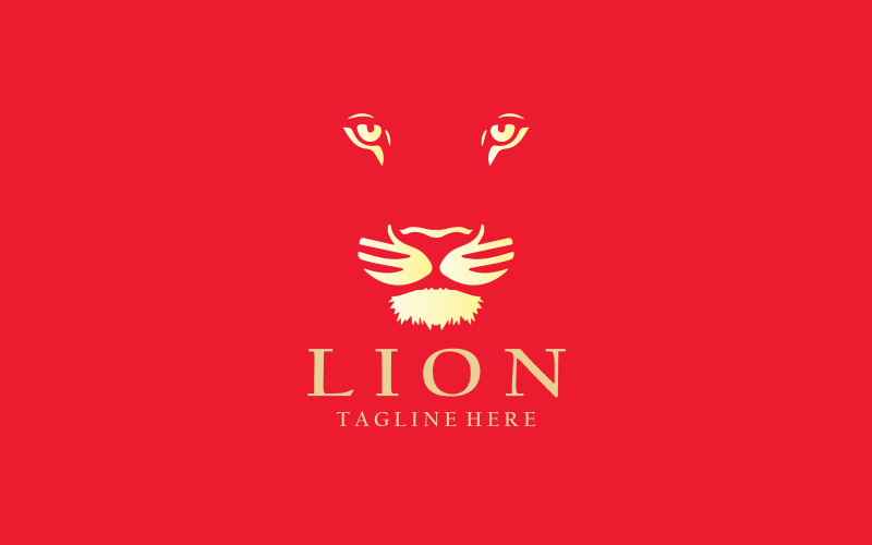 Modèle de conception de logo de visage de lion V9