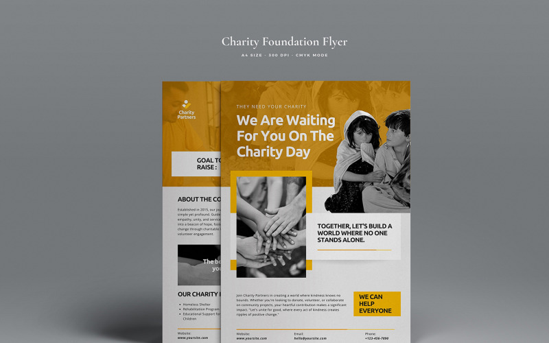 Charity Donation Marketing Flyer #384295 - TemplateMonster