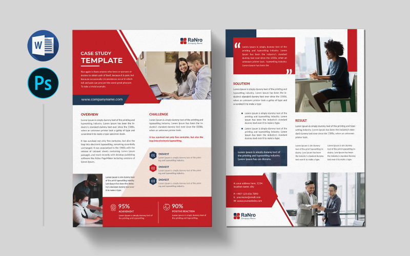 Modèle de flyer d'étude de cas moderne - Étude de cas Word