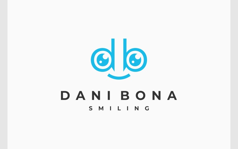 Letra DB Sonrisa Feliz Cara Linda Logo - TemplateMonster
