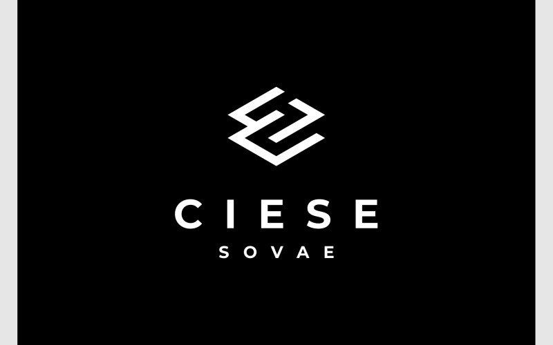 Logotipo de monograma geométrico de letra CS SC