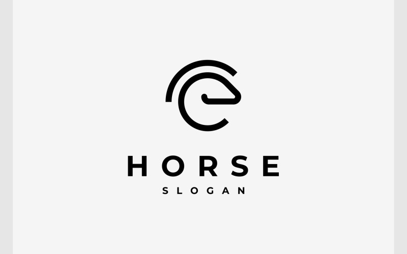 Simple Horse Stallion Equine Logo #384421 - TemplateMonster