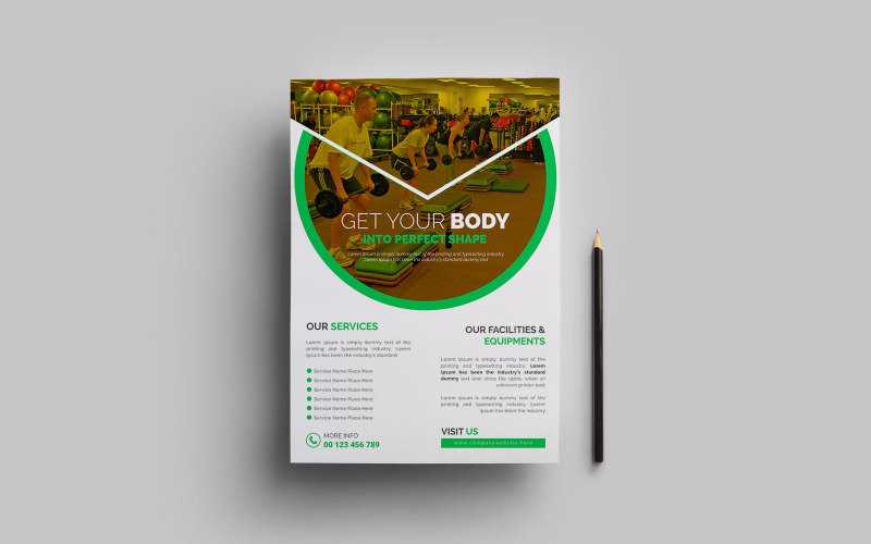 Gym fitness flyer and poster template - TemplateMonster