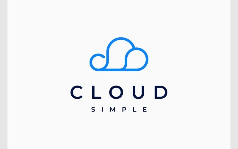 Logo informatique d'hébergement cloud simple