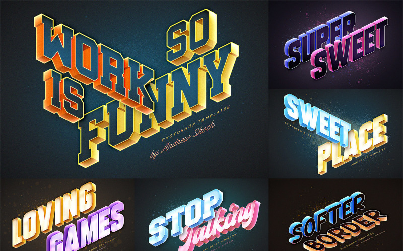 Isometric Text Effects Photoshop Templates - TemplateMonster