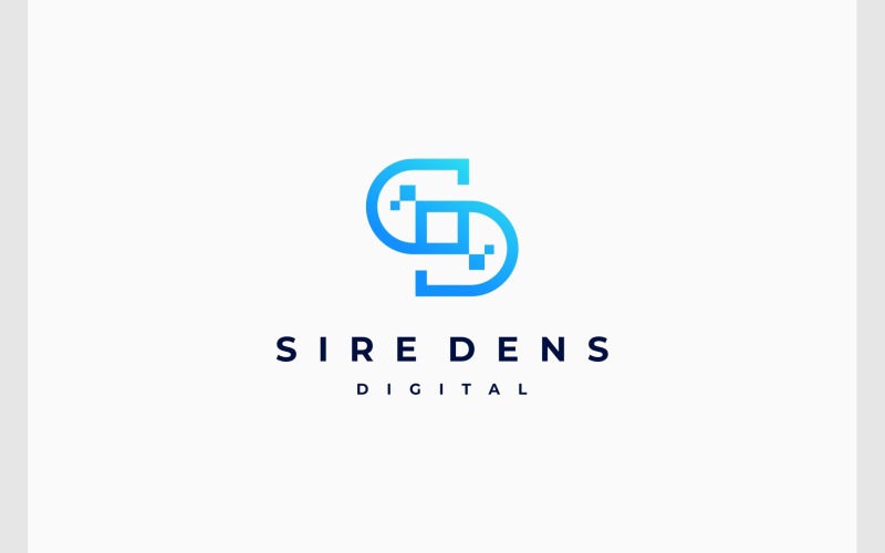Letra DS SD Digital Tech Logo #384850 - TemplateMonster
