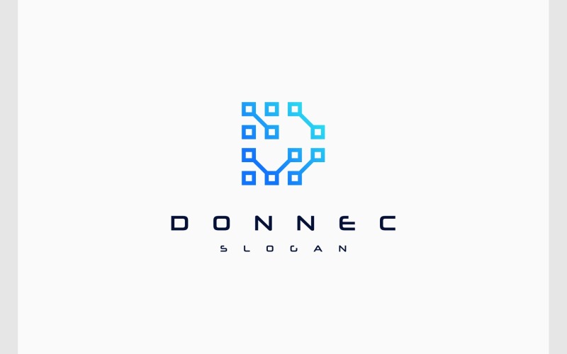 Letter D Connection Technology Logo #384832 - TemplateMonster