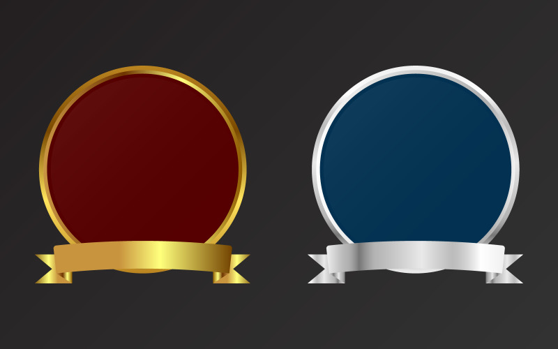 Vector de insignia de oro y plata de lujo - TemplateMonster