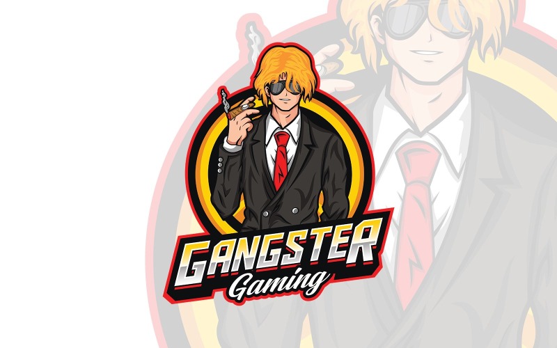 Modello logo mascotte gangster #385285 - TemplateMonster
