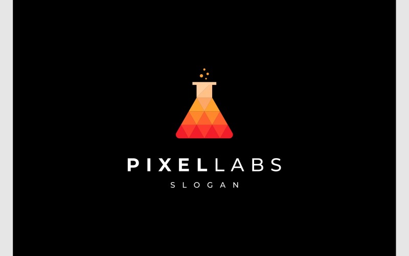 Logo Triangle Pixel Flacon En Verre De Laboratoire