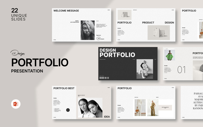 Design Portfolio PowerPoint Template - TemplateMonster