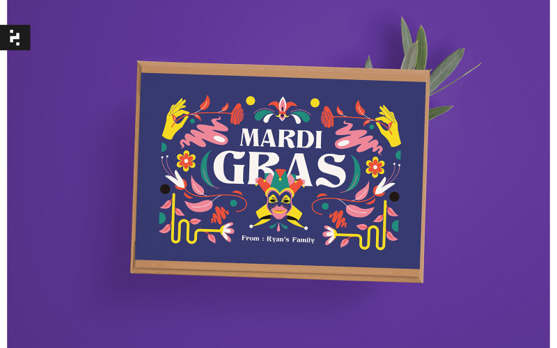 Mardi Gras Greeting Card Template #385830 - TemplateMonster