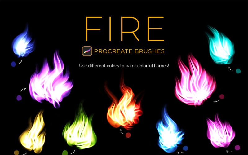 Fire Flames Procreate Brushes #385907 - TemplateMonster