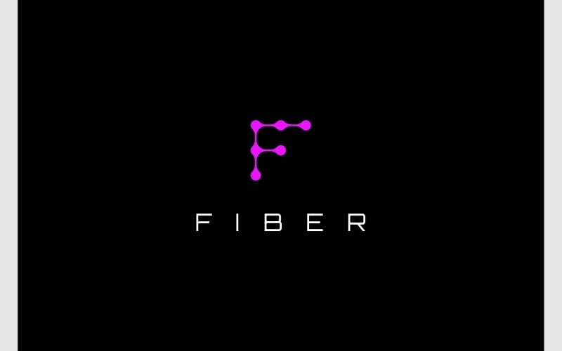 Letter F Molecule Connect Logo #385981 - TemplateMonster