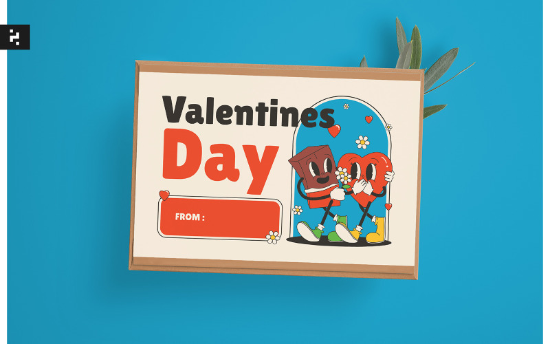 Tarjeta de felicitación del día de San Valentín Groovy