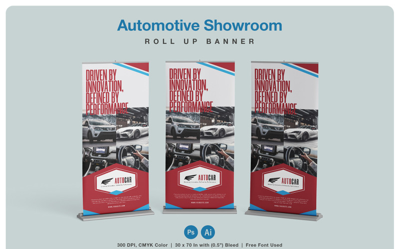 Roll-up-Banner für Automobilprodukte - TemplateMonster