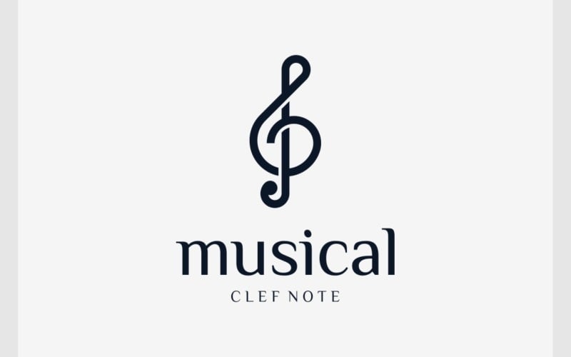 Clef Nota Agudos Música Musical Logo - TemplateMonster
