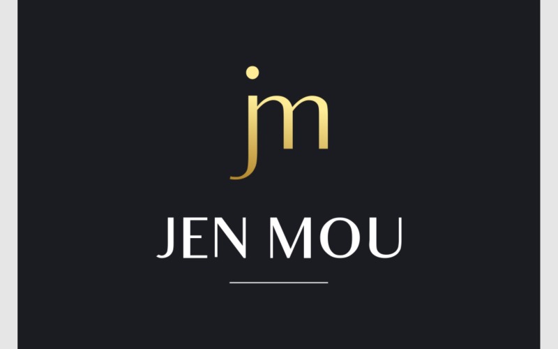 Letra JM Iniciais Logotipo Luxo Minimalista - TemplateMonster