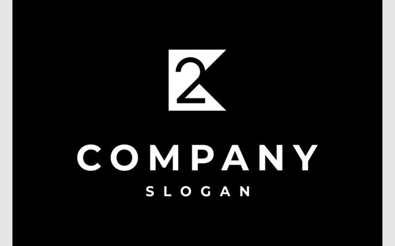 Letter K2 2K Simple Minimalist Logo #386386 - TemplateMonster